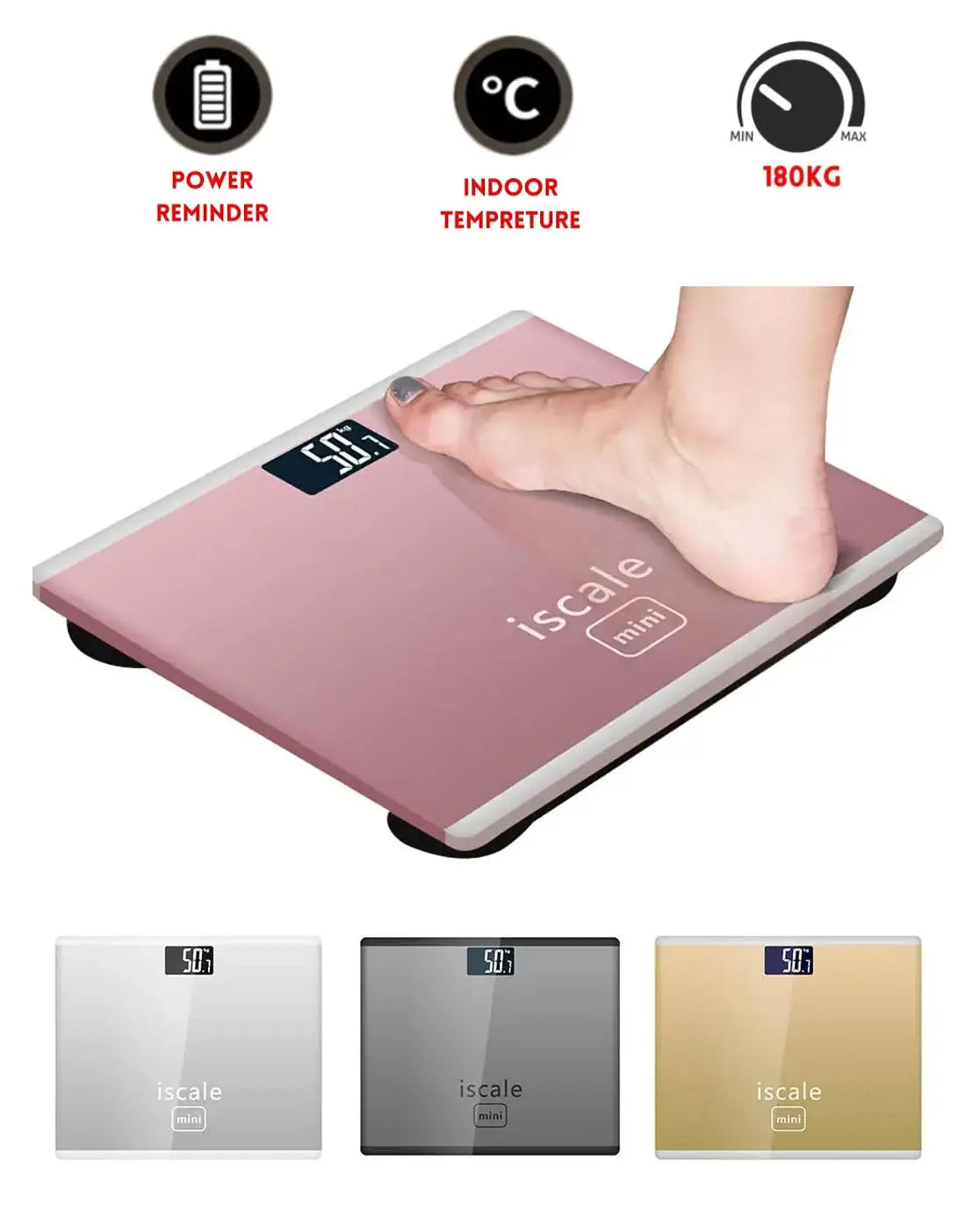 Durable Digital Body Weight Scale Machine 180KG Capacity for Home & Gym ...