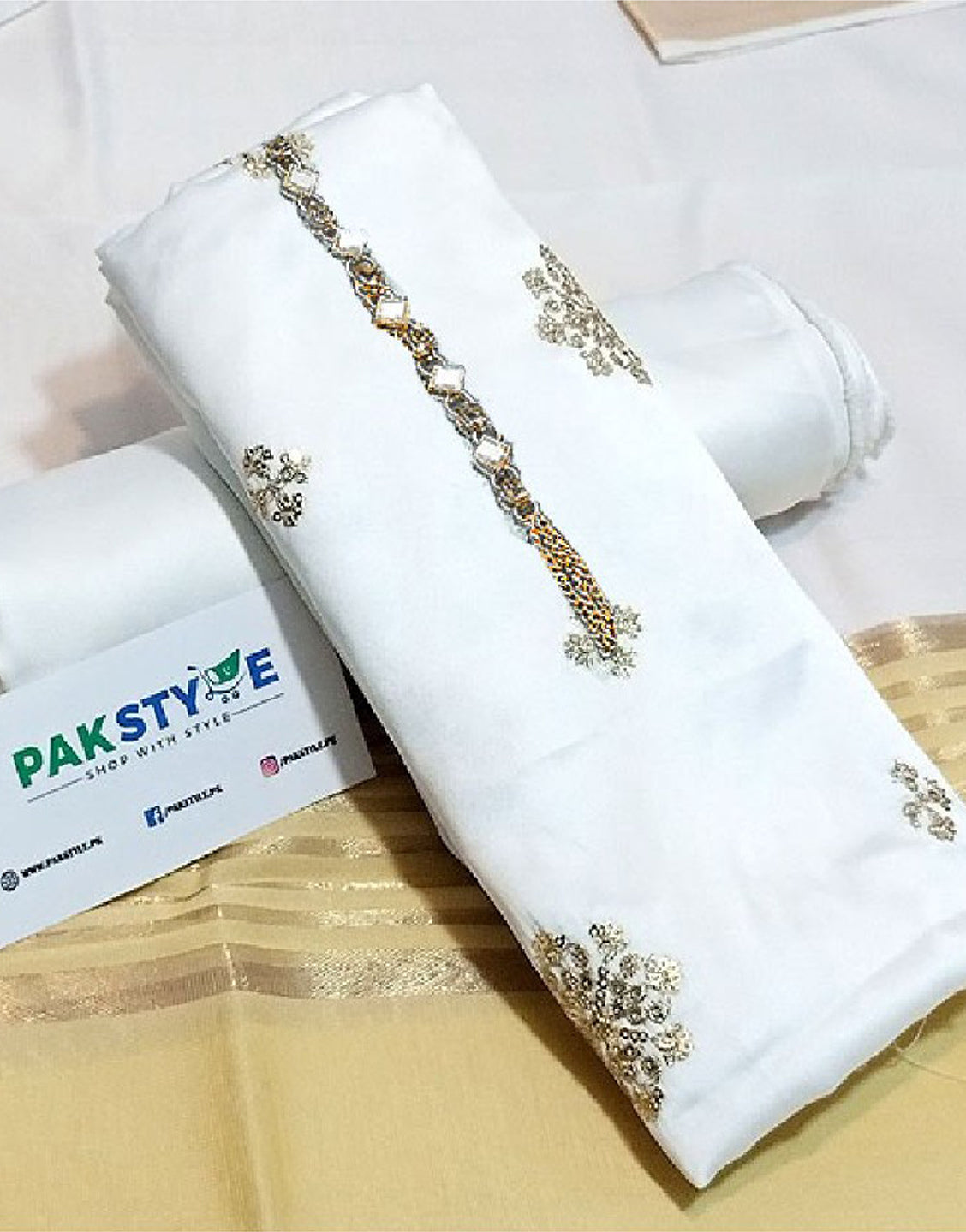 Banarsi Style Embroidered Shamoz Silk Dress with Silk Jhalar Dupatta ...