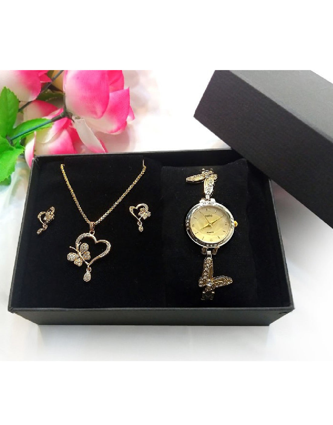Elegant Butterfly Shape Jewellery & Watch Gift Set with Gift Box – Best ...