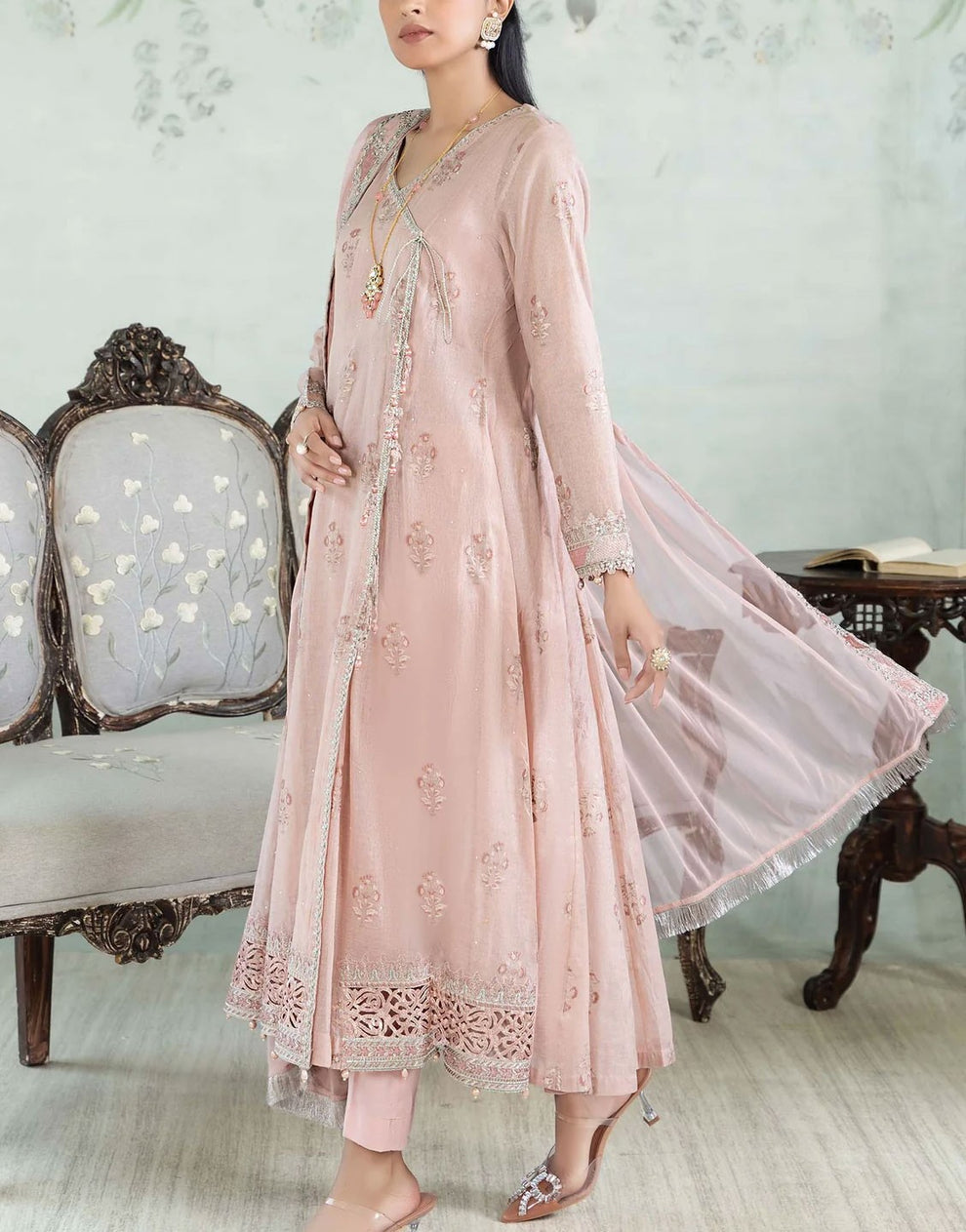 Fancy Maria B Yarn Dyed Party Wear Frock | DW-EA24-29 Pink – Best Price ...