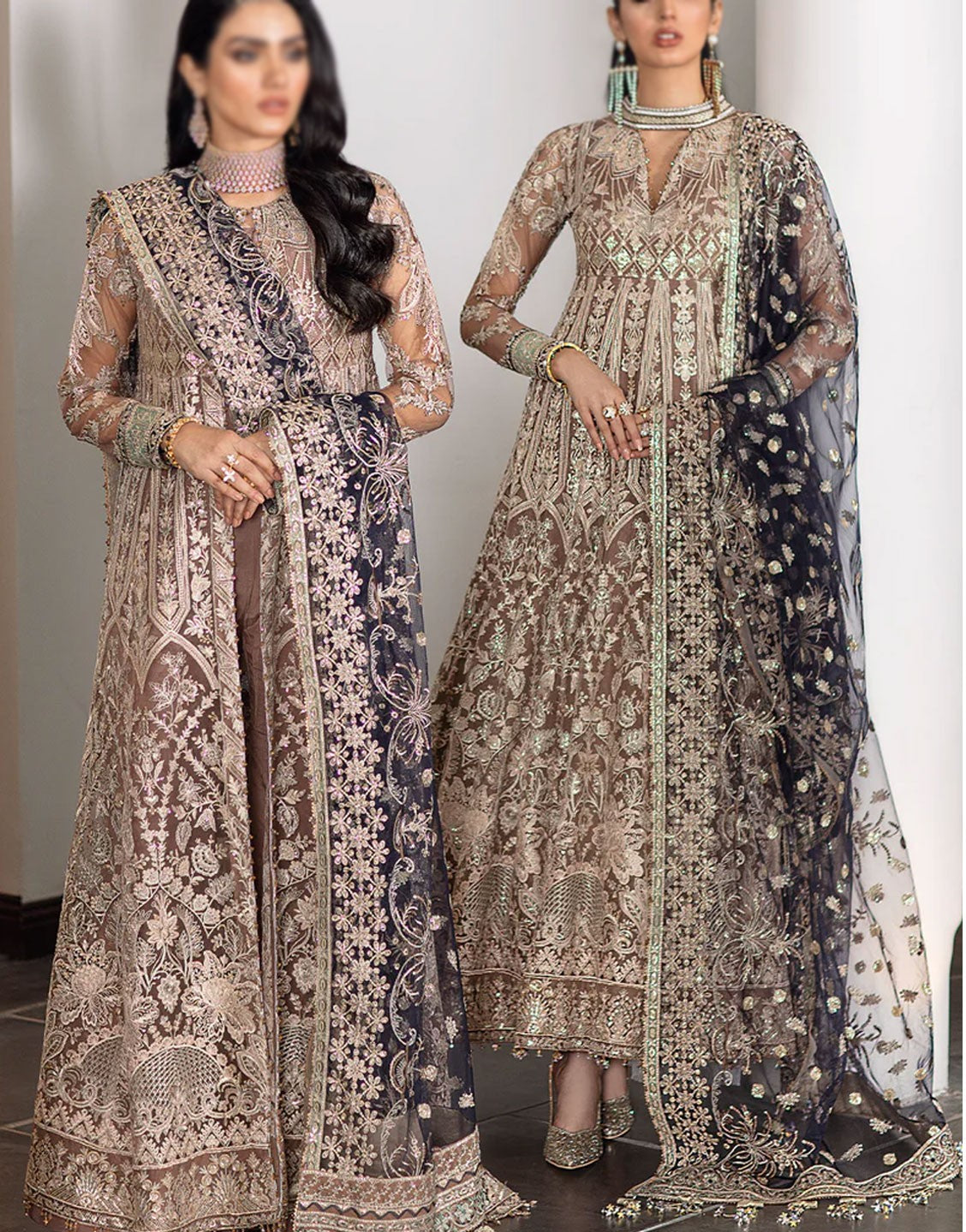 Baroque Luxury Embroidered Net Bridal Maxi Dress | CH09-07 – Best Price ...
