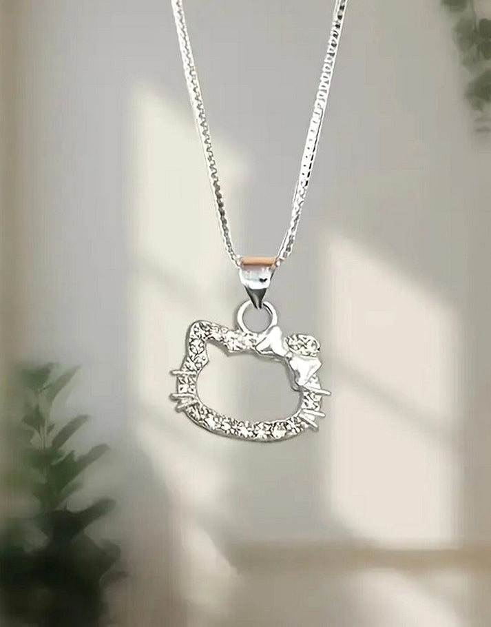 Hello Kitty Zinc Alloy Silver Pendant Necklace for Girls – Best Price ...